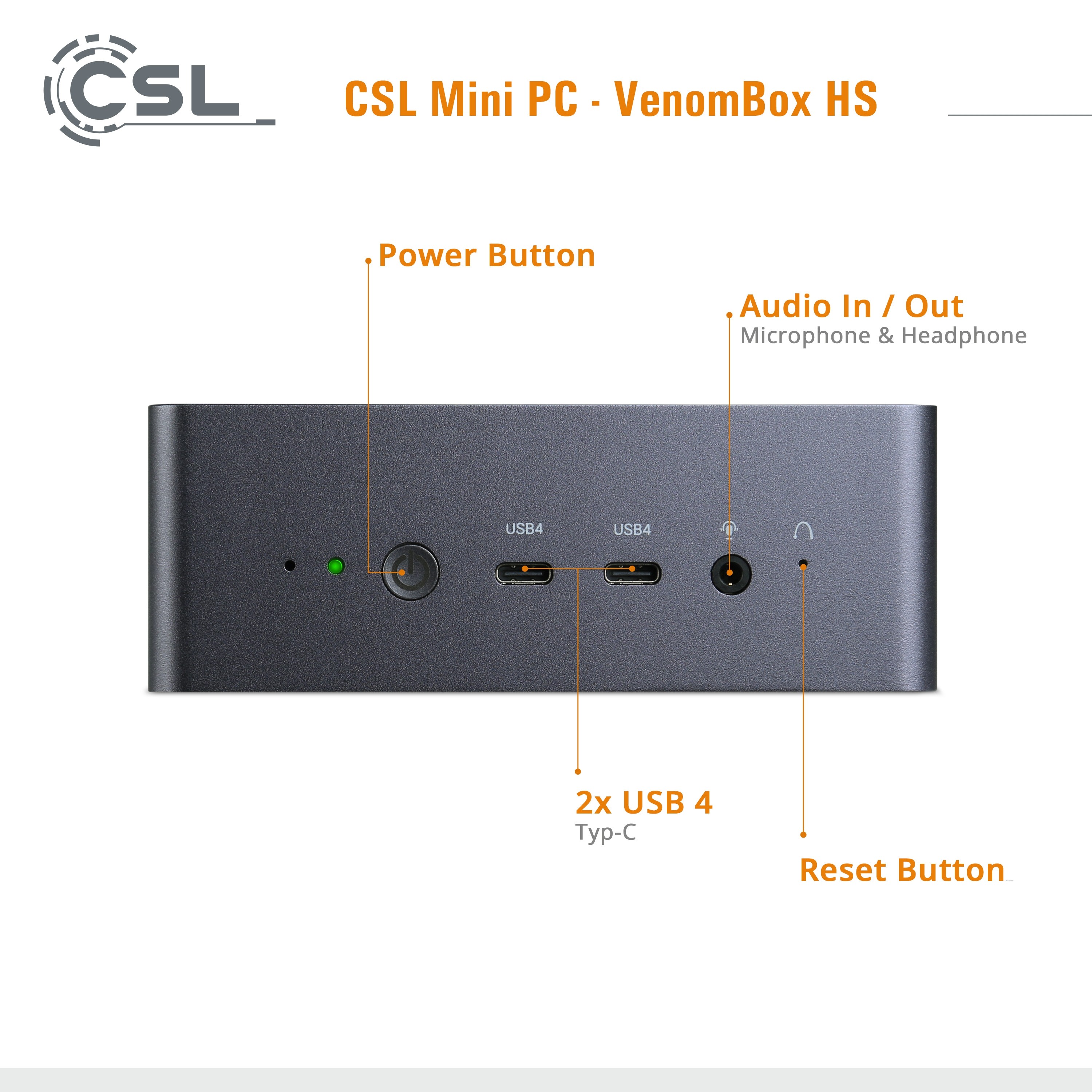 Mini PC - CSL VenomBox 8845HS / 96GB / 4000 GB M.2 SSD | CSL Computer