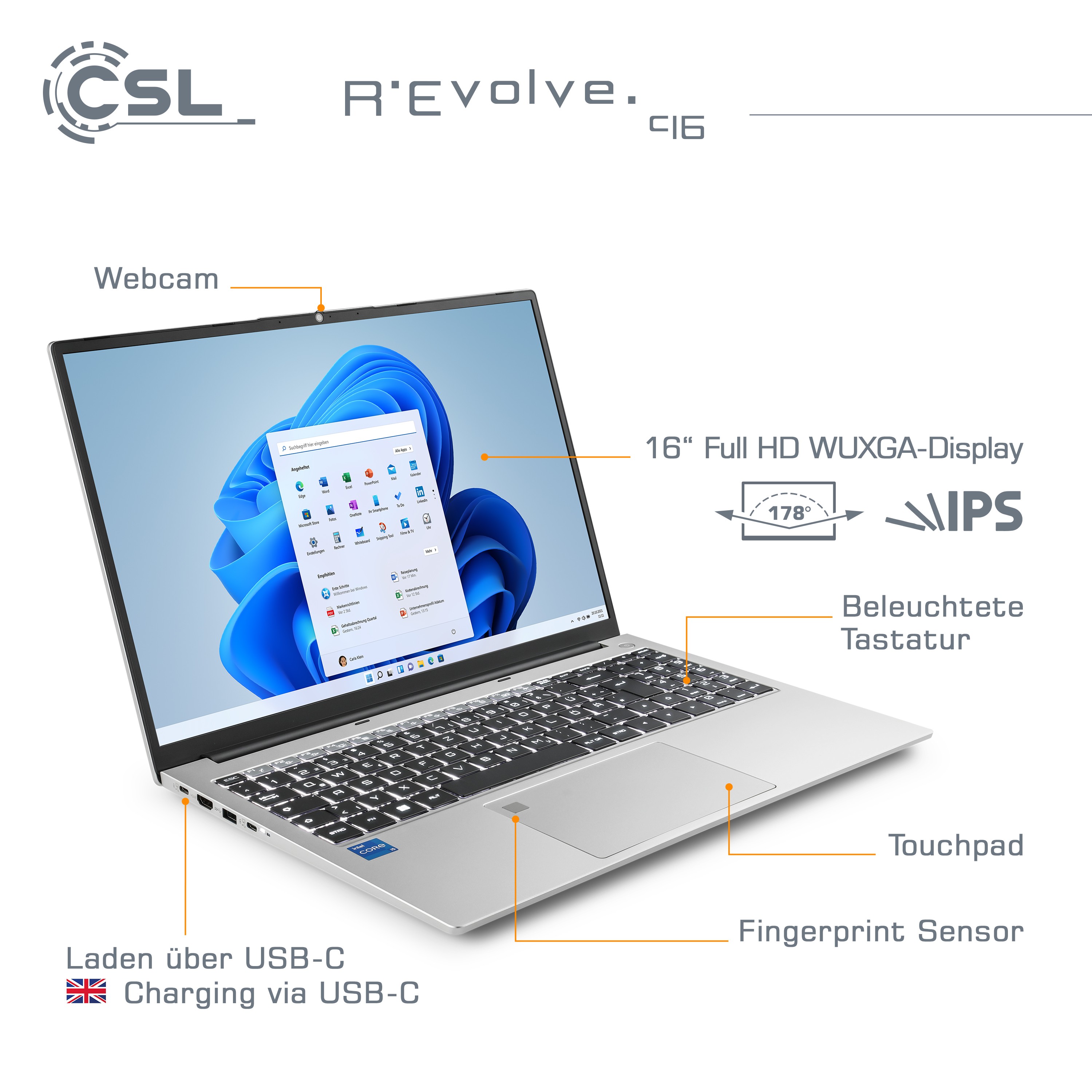 Notebook CSL R'Evolve C16 / Windows 11 Home / 2000GB+32GB | CSL Computer