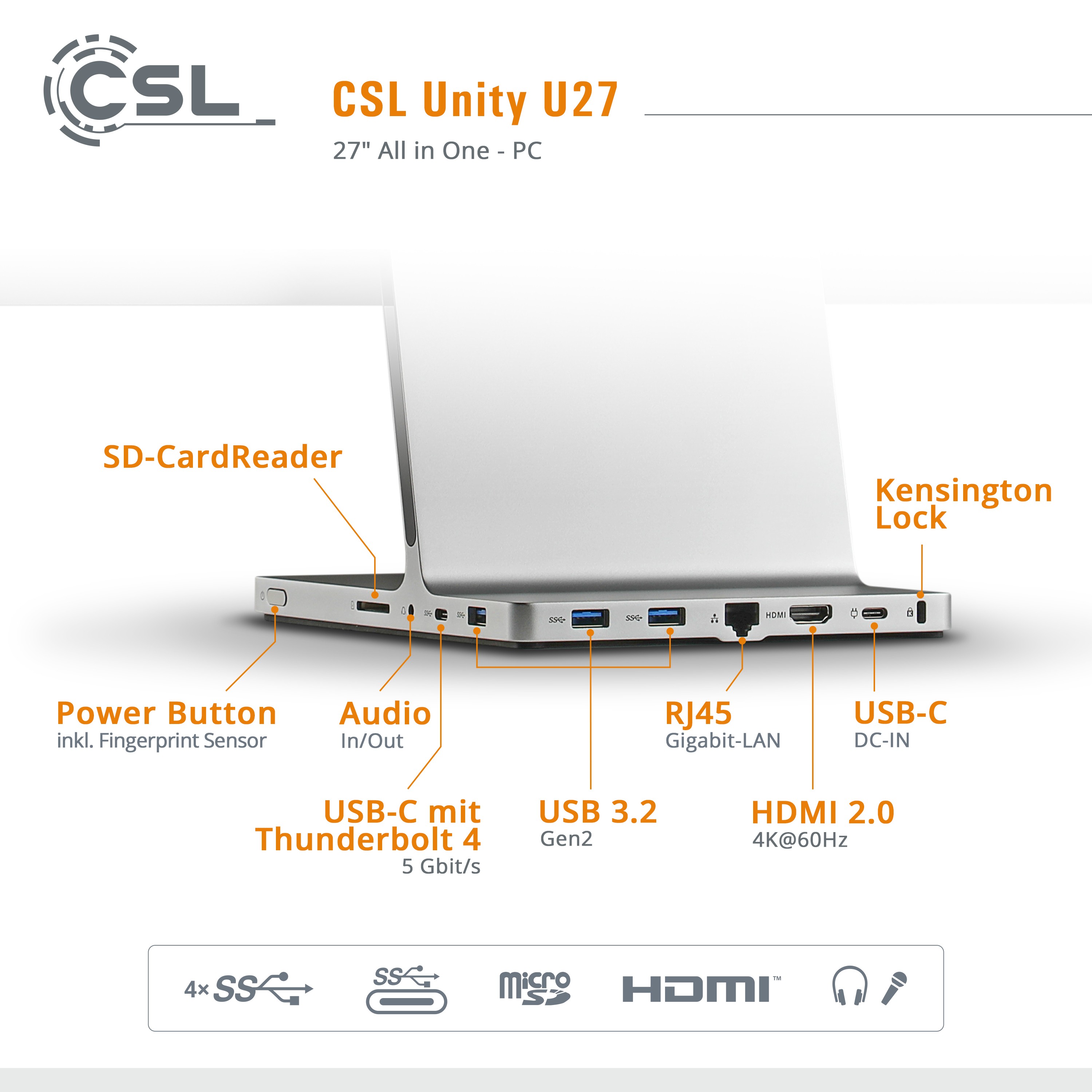All-in-One-PC CSL Unity U27 / Windows 11 Home / 4000GB+96GB | CSL Computer