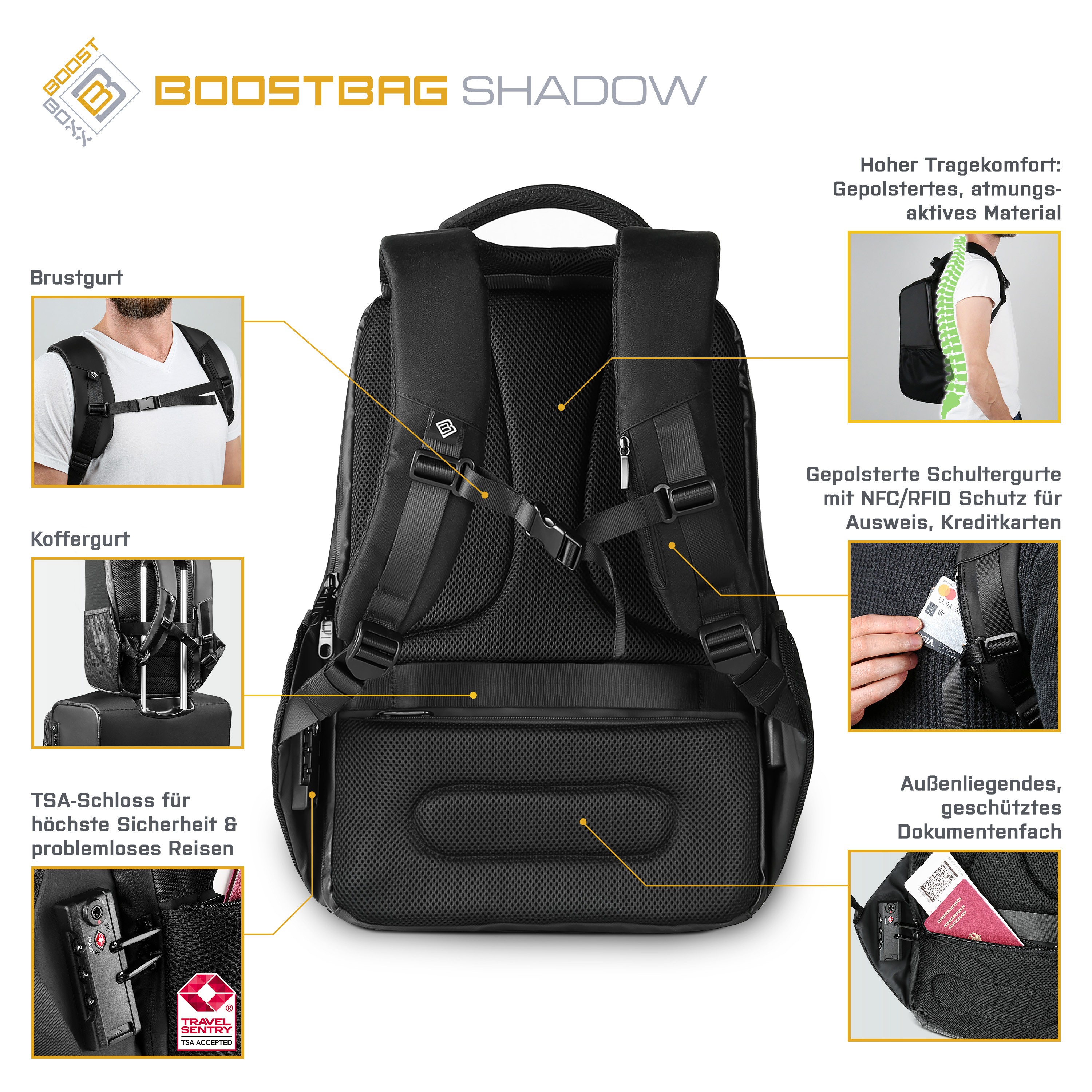 BoostBoxx BoostBag Shadow - Notebook Backpack up to 15.6" | CSL Computer