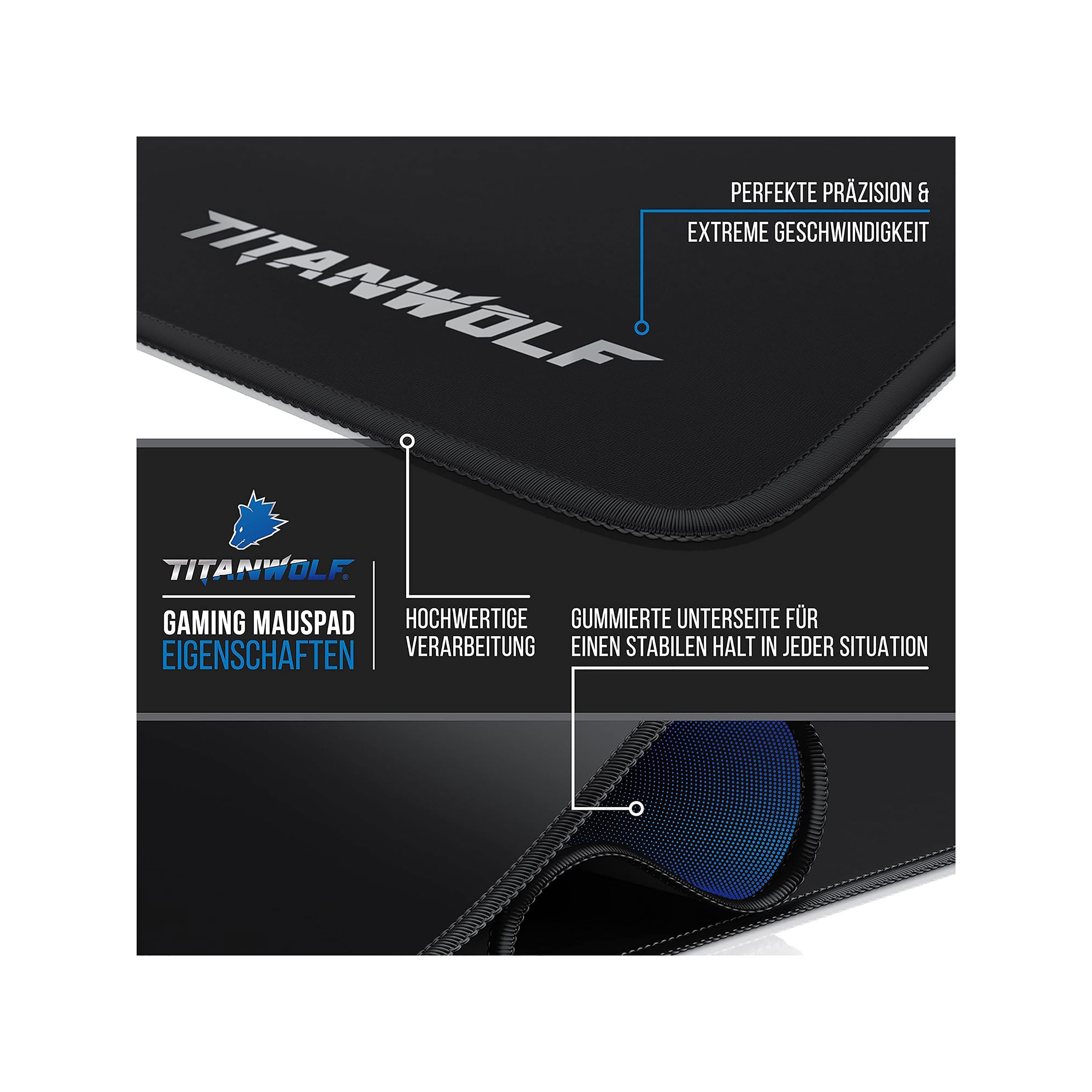 CSL Titanwolf XXL mouse pad, black | CSL Computer