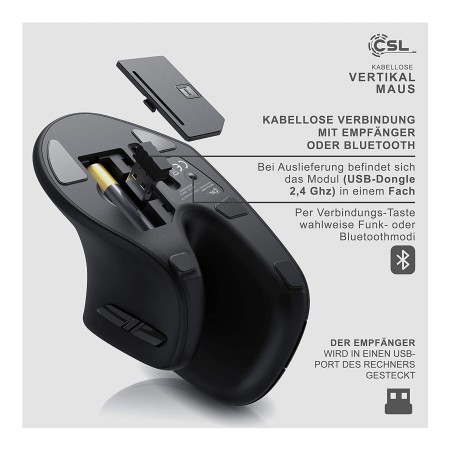 CSL vertical mouse v2, wireless | CSL Computer