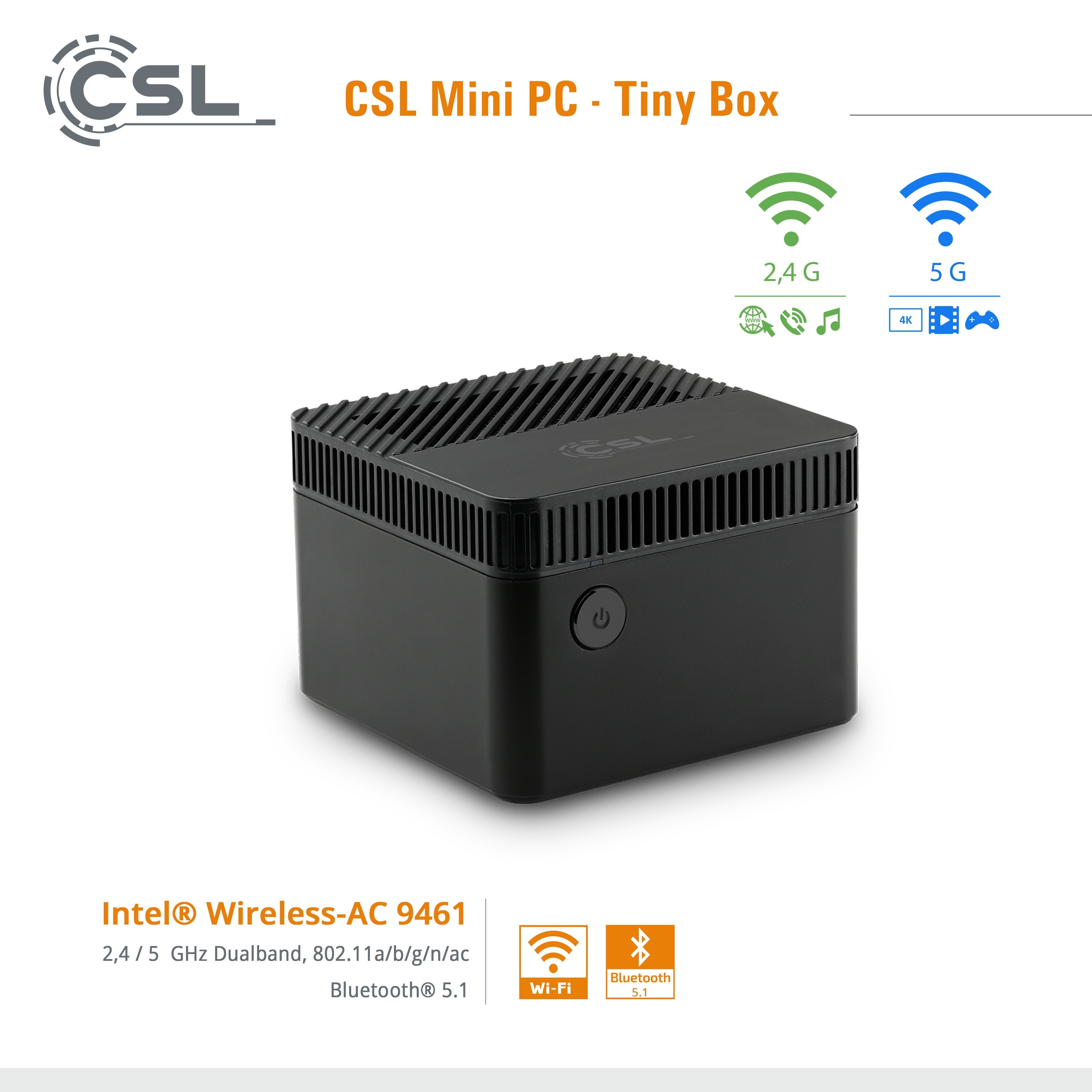 CSL Computer | Mini PC - CSL Tiny Box / 256GB M.2 SSD / Windows 11 Pro