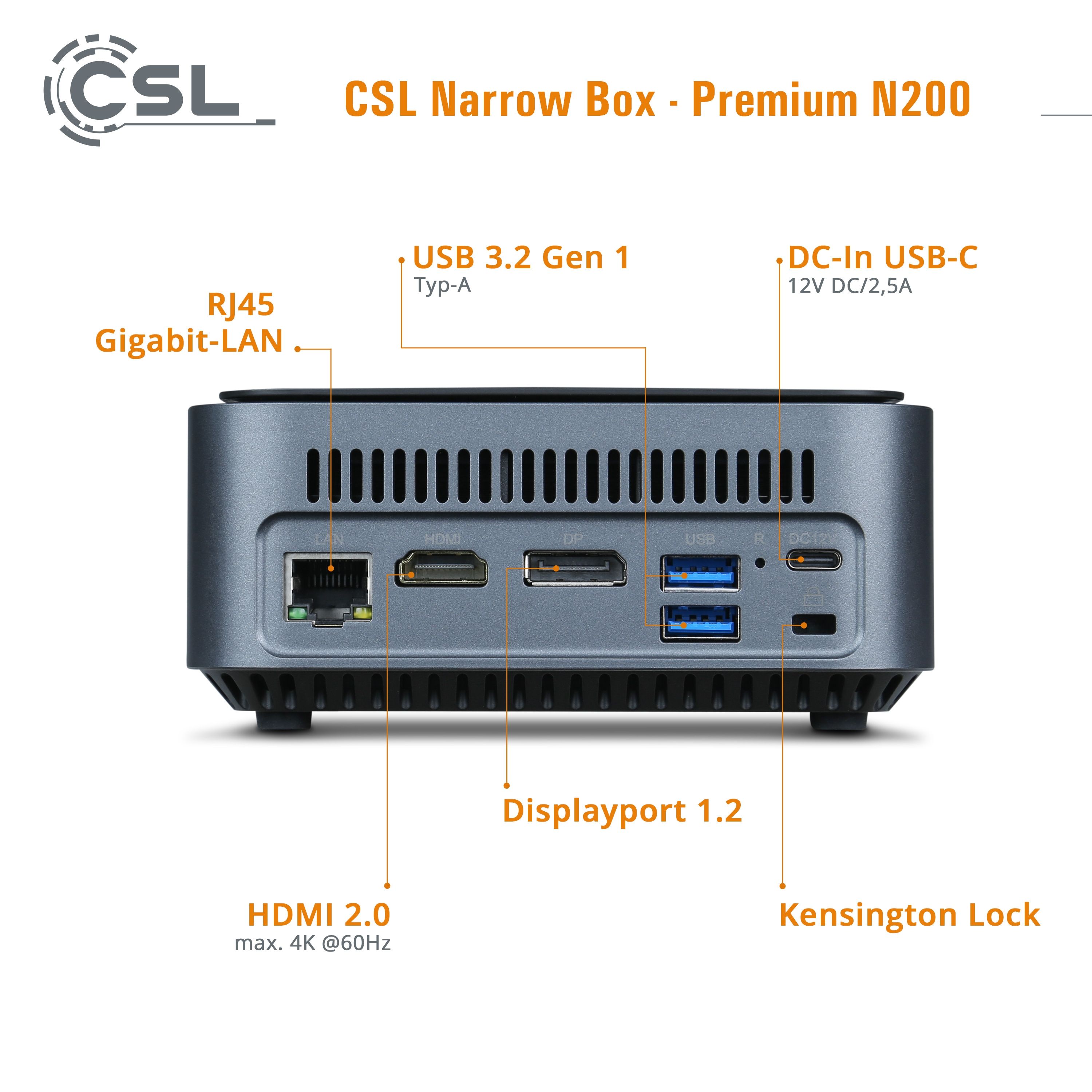 Mini PC - CSL Narrow Box Premium / Windows 11 Home / 4000GB+16GB | CSL