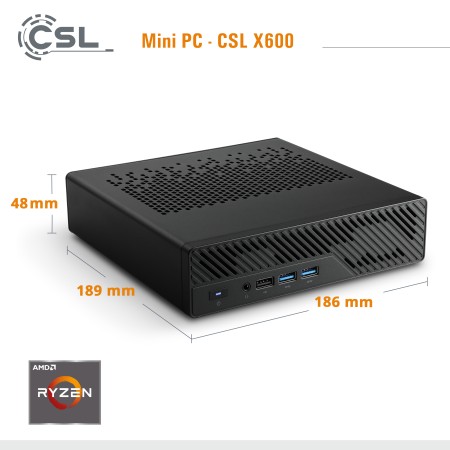 Mini PC - CSL X600 / 8700G / Windows 11 Home / 500GB+16GB | CSL Computer