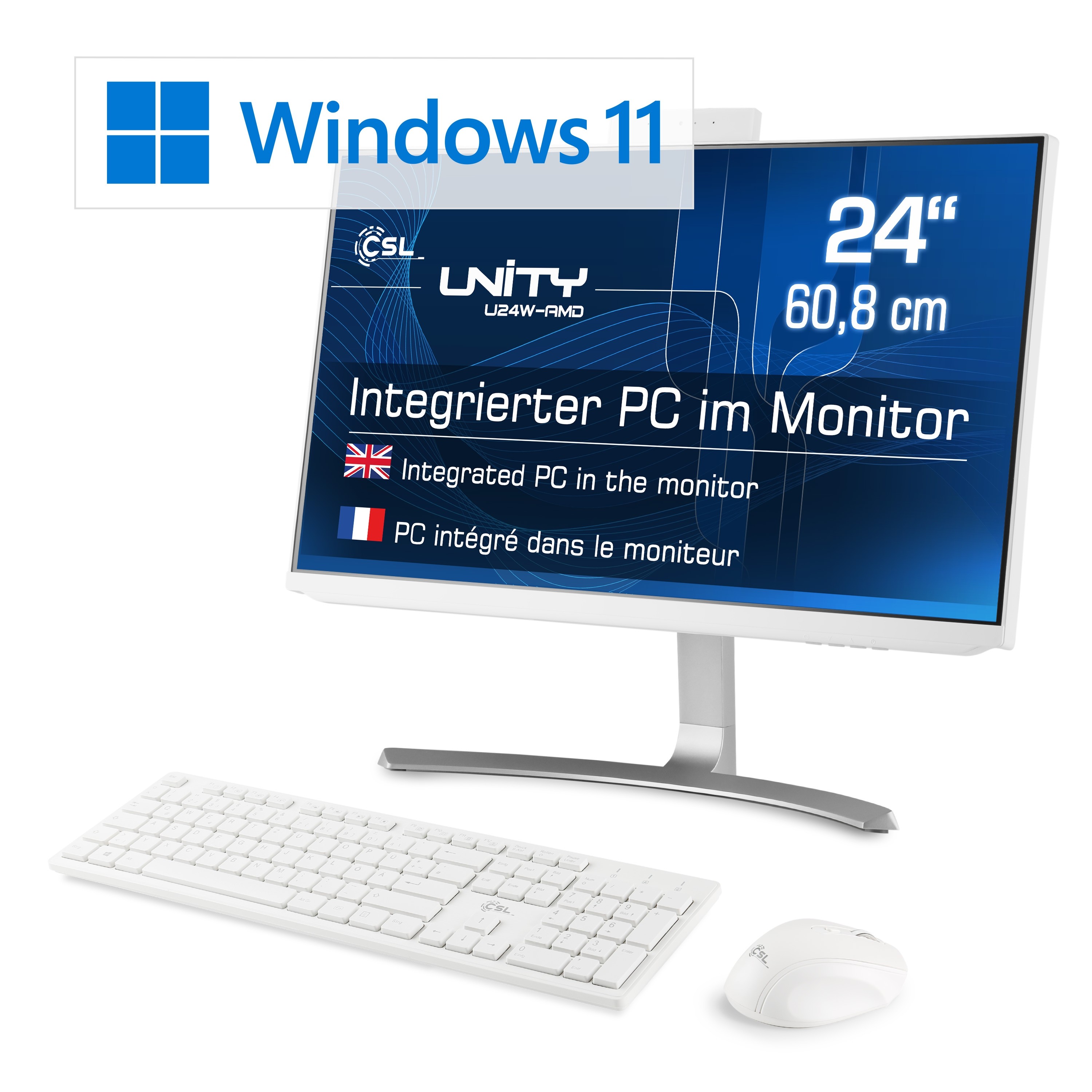 All-in-One-PC CSL Unity U24W-AMD / 5700G / Windows 11 Famille / 2000Go+32Go | CSL Computer