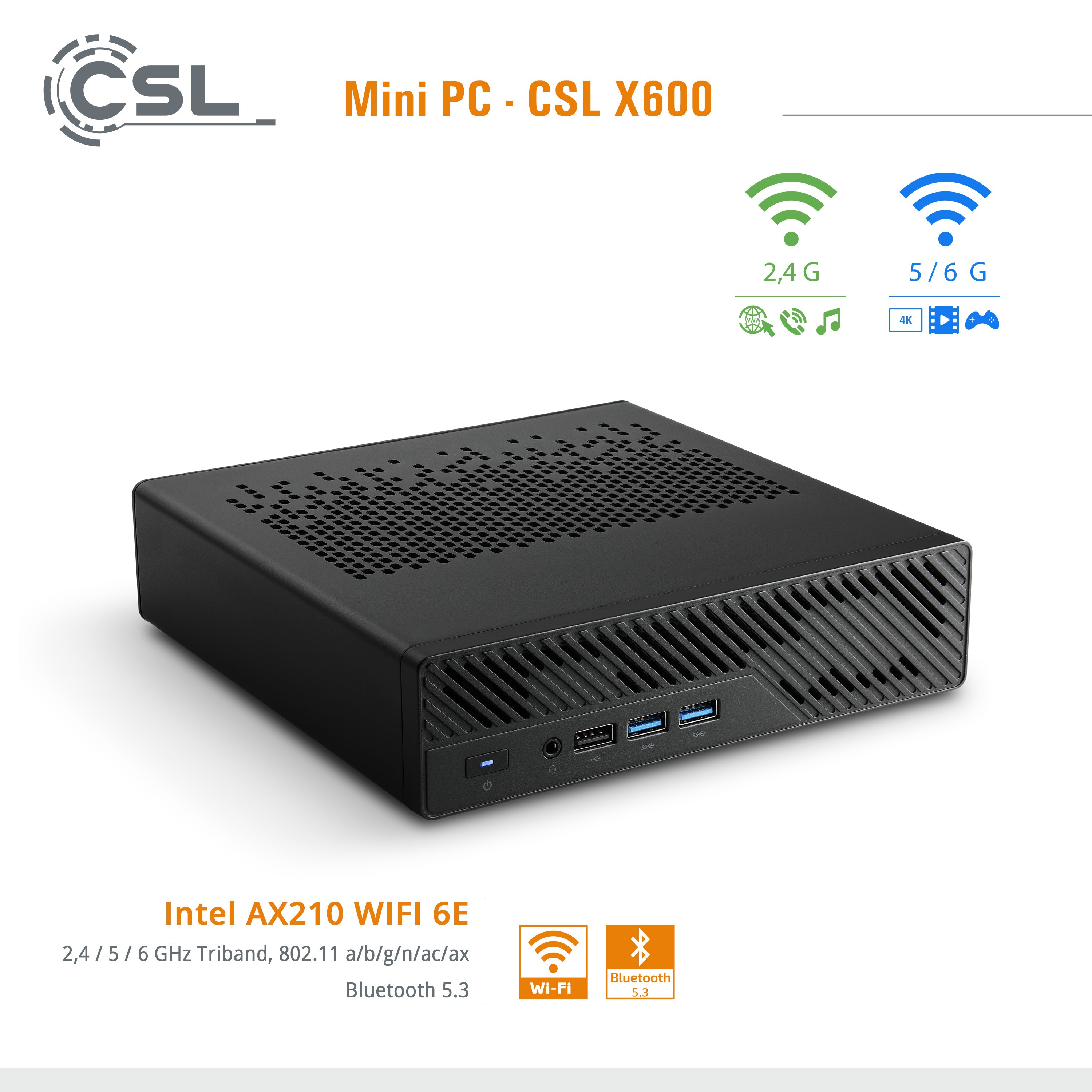 Mini PC - CSL X600 / 9600 / Windows 11 Home / 4000GB+32GB | CSL Computer