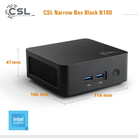 Mini PC - CSL Narrow Box Black / Windows 11 Pro / 500GB+8GB | CSL Computer