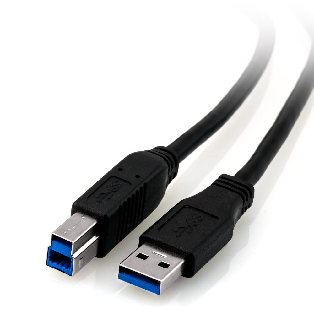 USB 3.0 Kabel 1,0m, USB B Stecker auf USB A Stecker, schwarz | CSL Computer