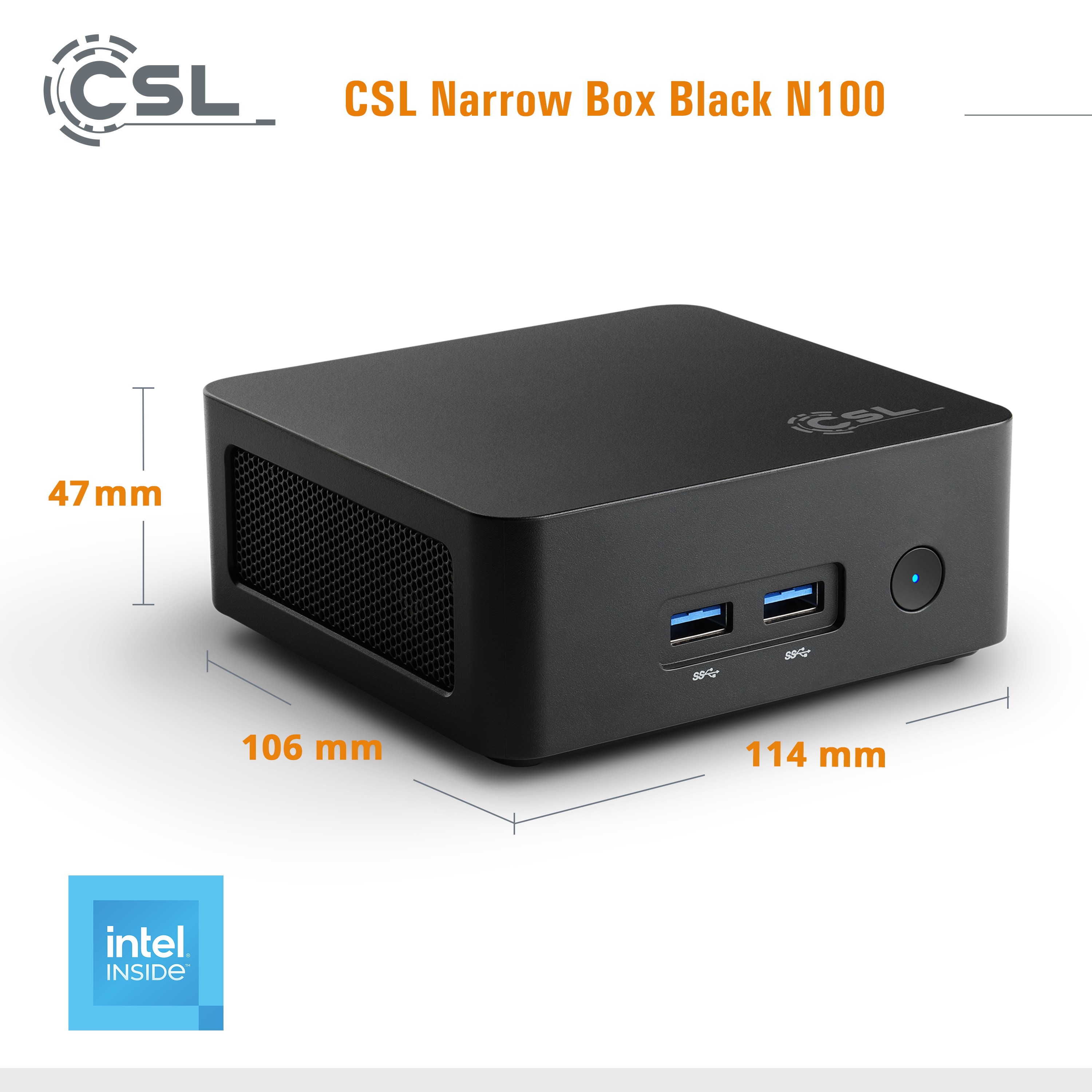 Mini PC - CSL Narrow Box Black / Windows 11 Pro / 2000GB+16GB | CSL ...