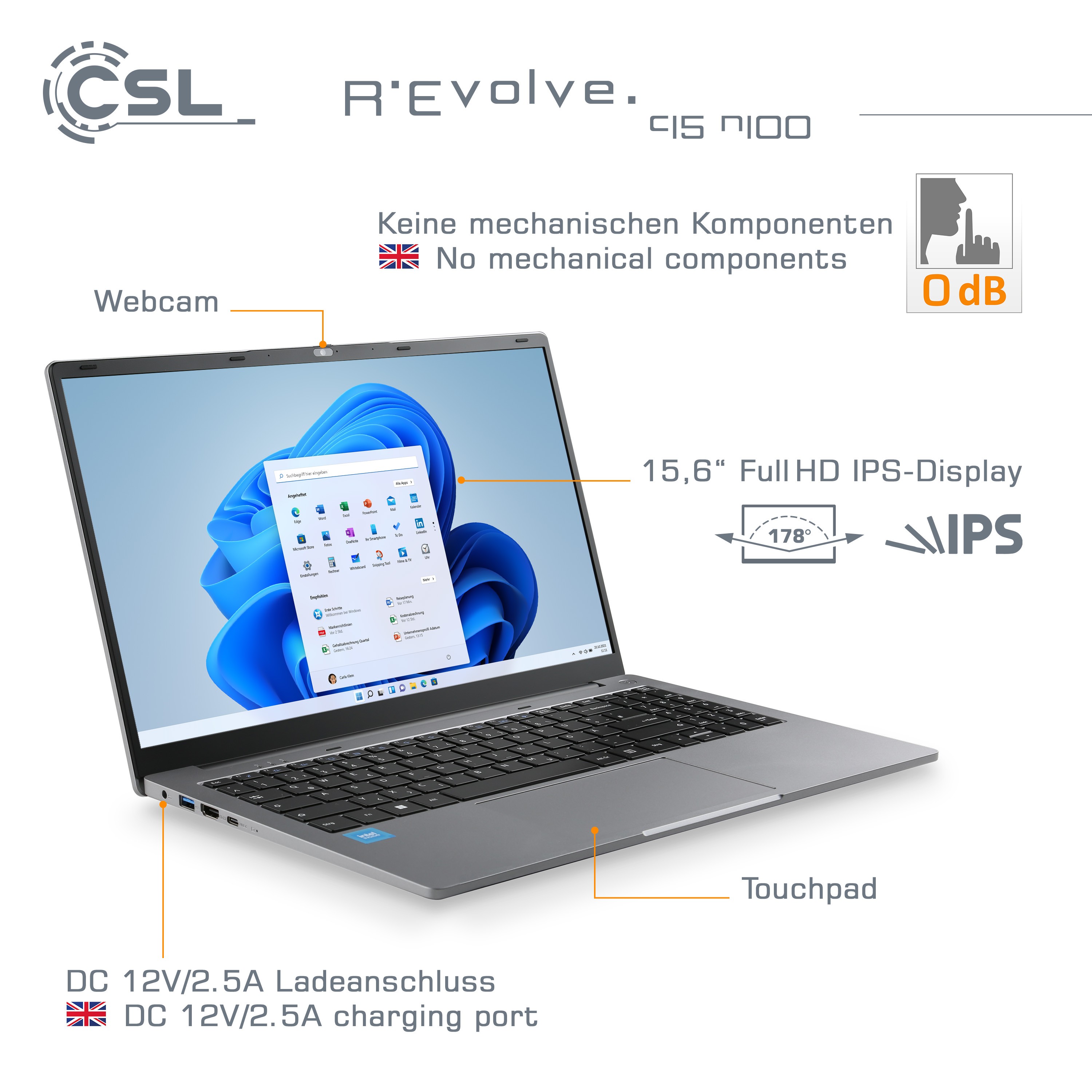 Notebook CSL R'Evolve C15 v4 / Windows 11 Pro / 2000GB+32GB | CSL Computer