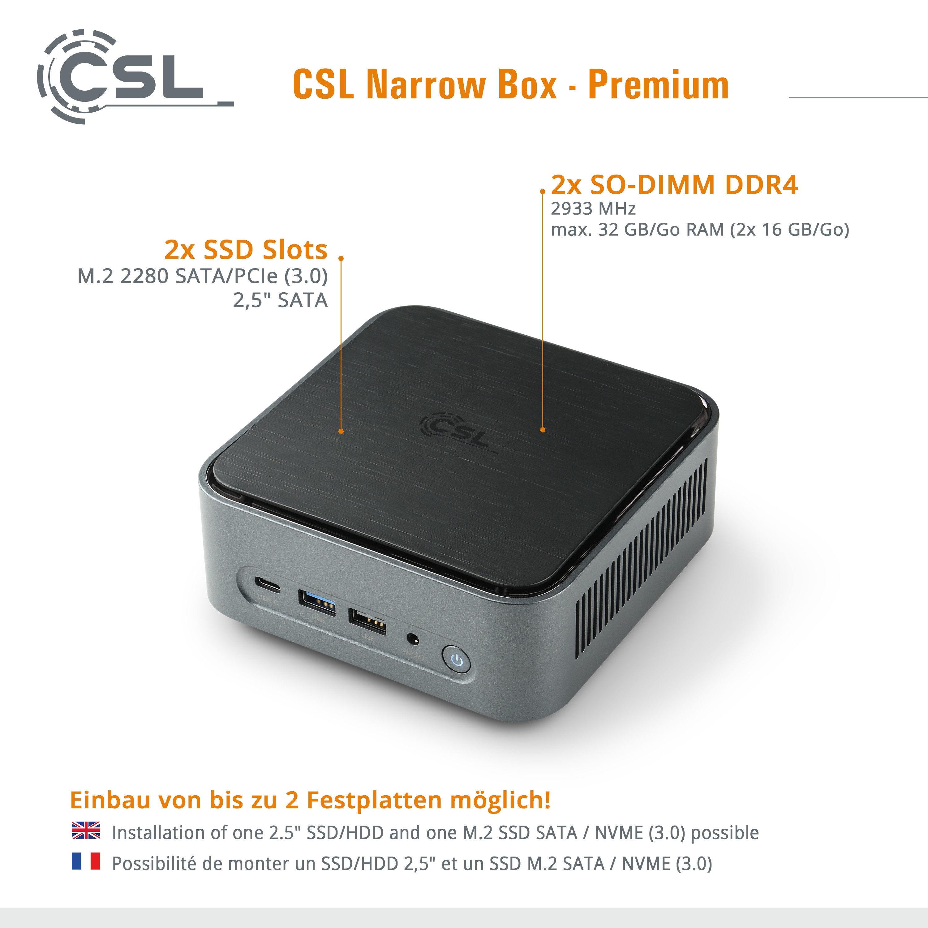 CSL Computer | Mini PC - CSL Narrow Box Premium / Windows 11 Home ...