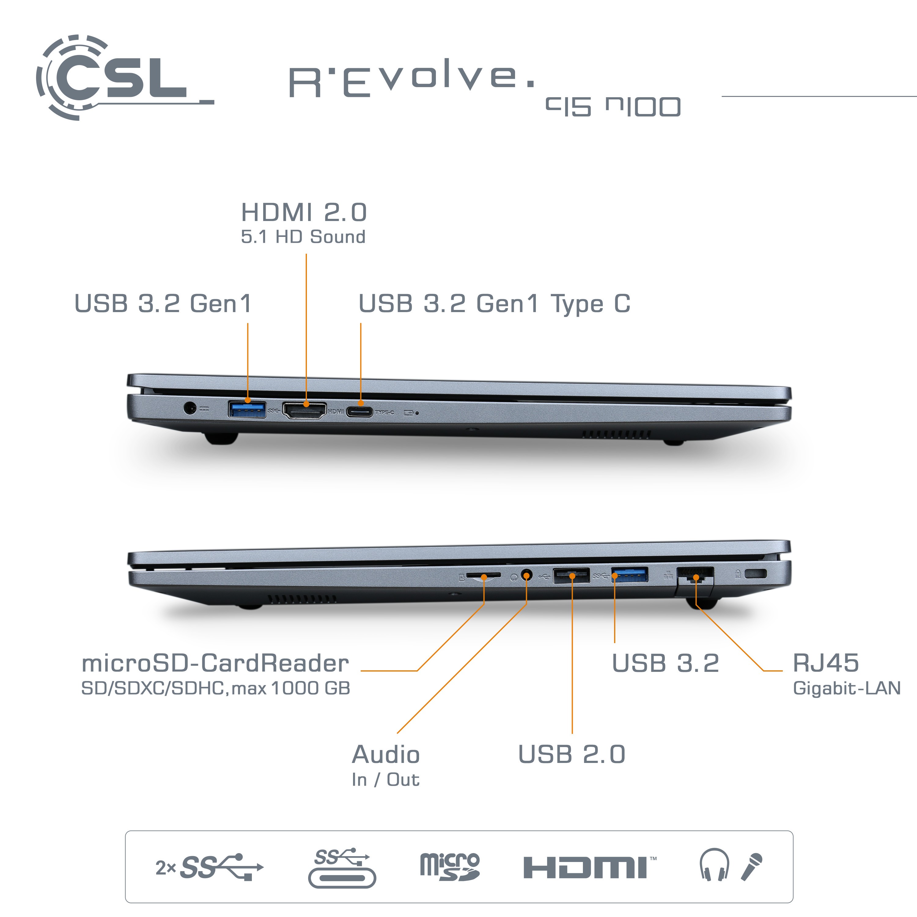 Notebook CSL R'Evolve C15 v4 / Windows 11 Home / 500GB+16GB | CSL Computer