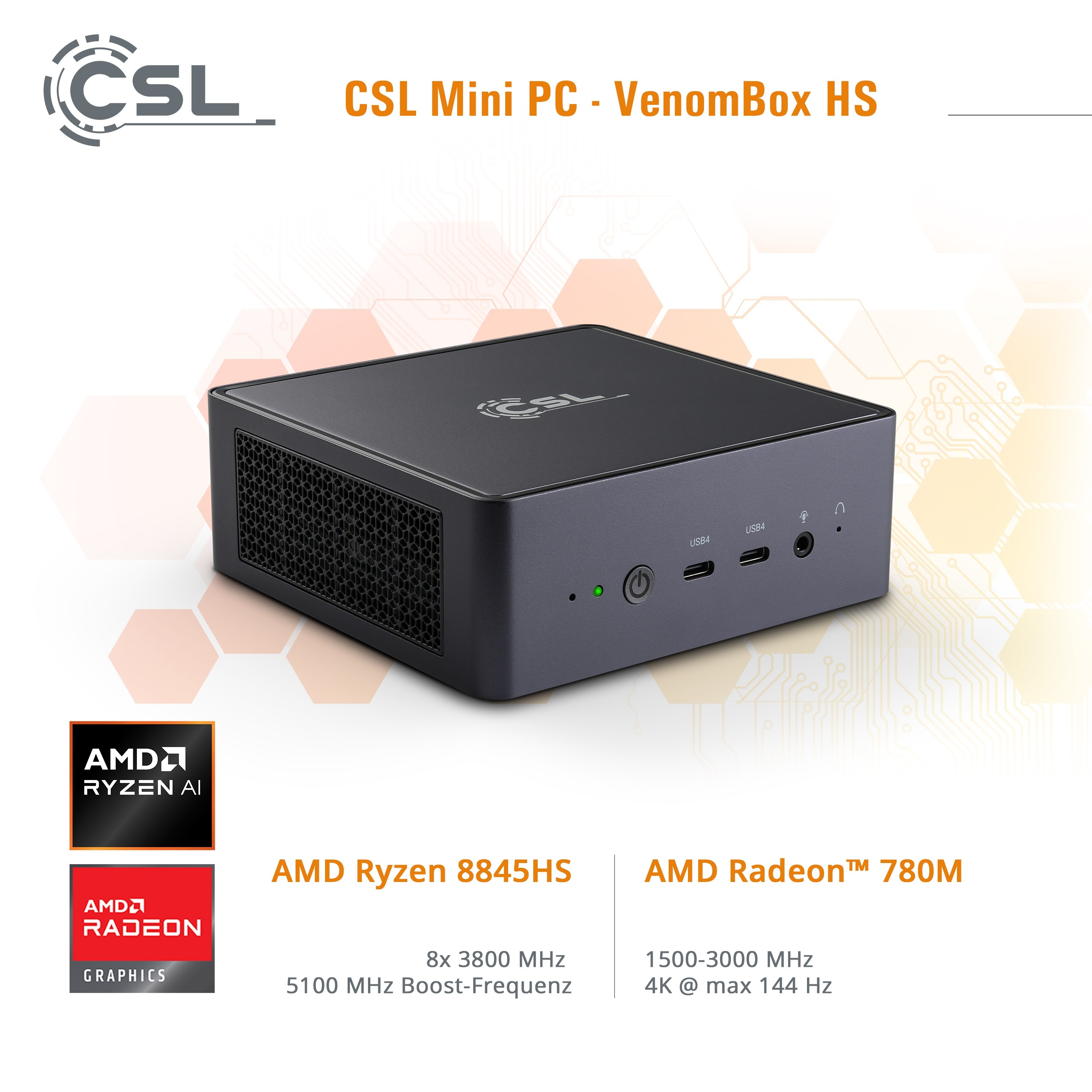 Mini PC - CSL VenomBox 8845HS / 32GB / 1000 GB M.2 SSD | CSL Computer