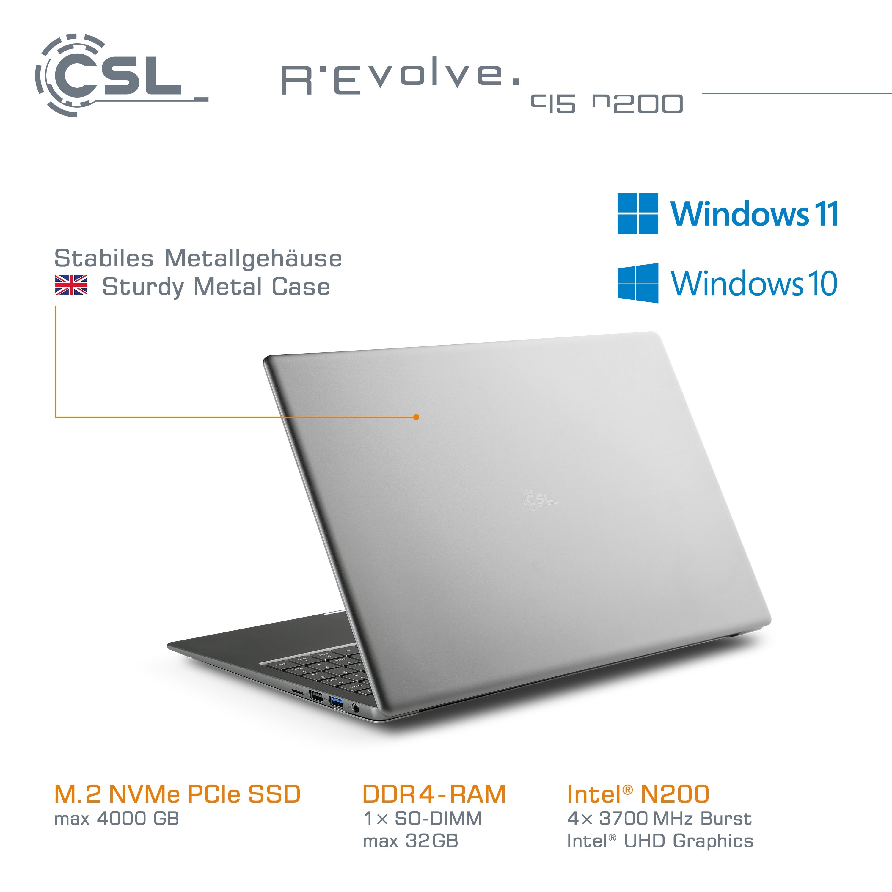 Notebook CSL R'Evolve C15 v3 / Windows 11 Pro / 2000GB+16GB | CSL Computer