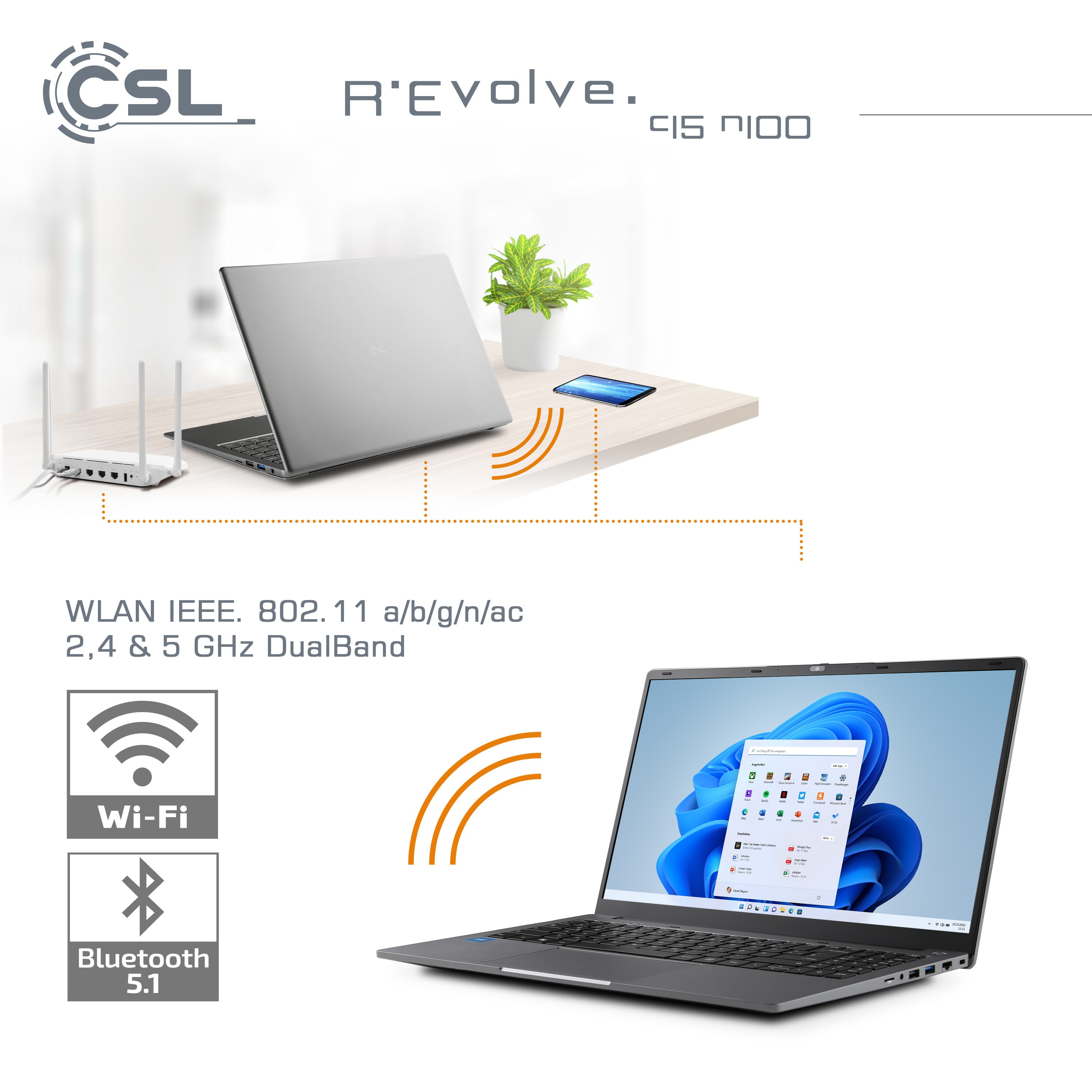 Notebook CSL R'Evolve C15 v4 / Windows 11 Home / 500GB+16GB | CSL Computer