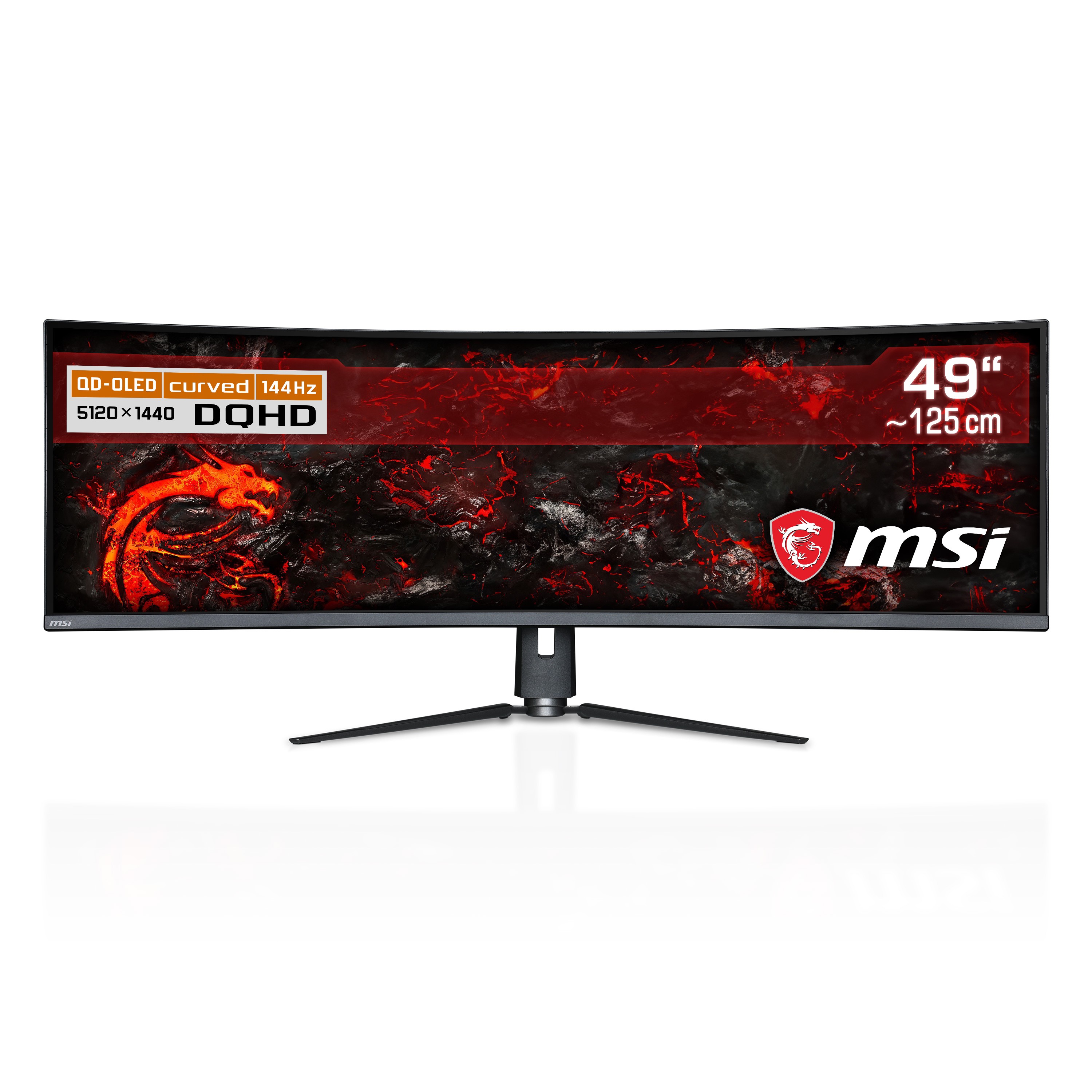 125 cm (49") MSI MPG 491CQPDE, 5120x1440 (DQHD), QD-OLED Panel, 144 Hz, 2x HDMI, DisplayPort ...