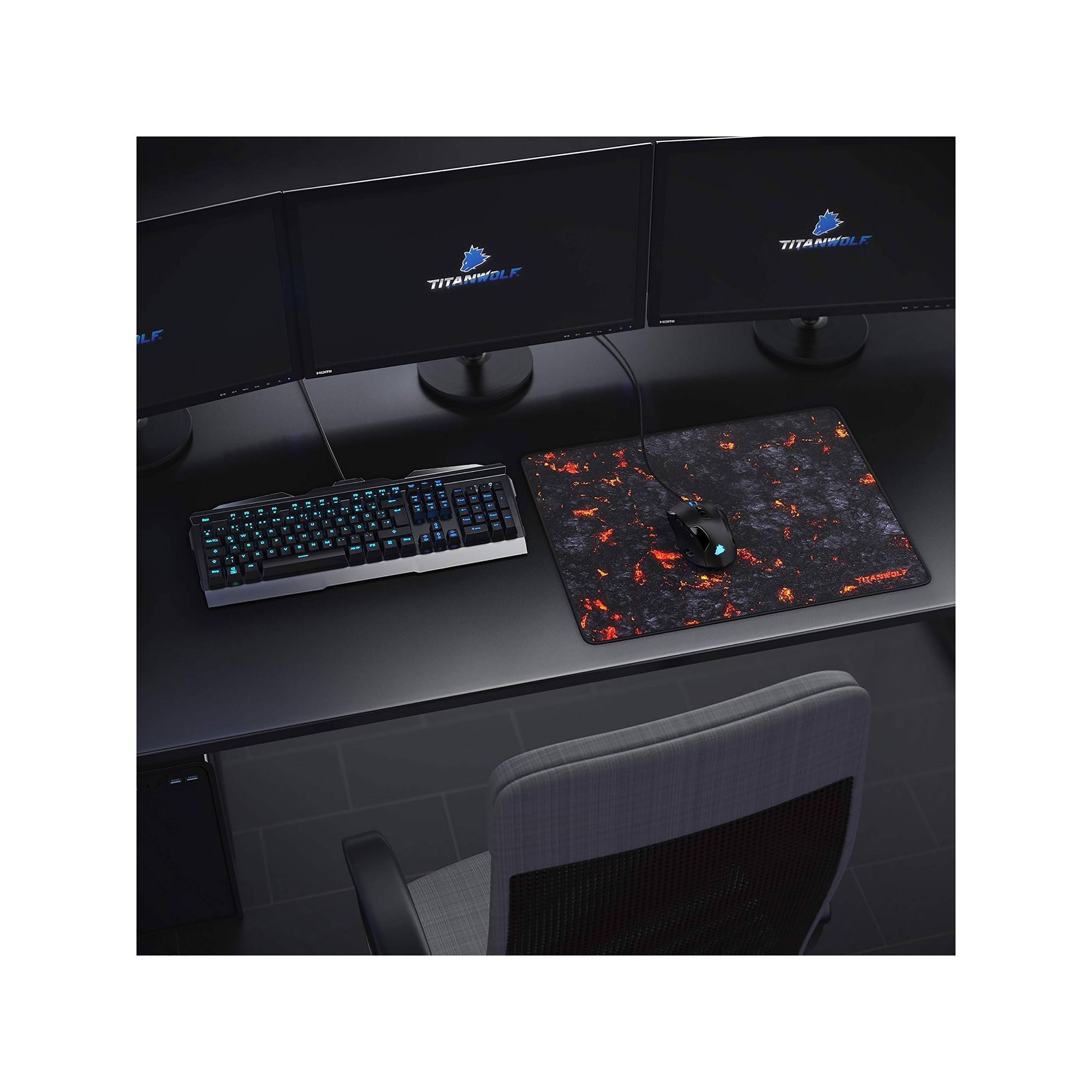 CSL Titanwolf Lava XL Mauspad, schwarz | CSL Computer